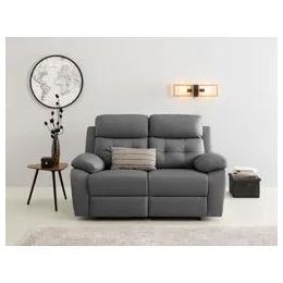 2-Sitzer Home Affaire "Lannilis" Sofas Gr. B/H/T: 158cm x 99cm x 92cm, Kunstleder, manuelle Relaxfunktion, grau mit manueller und elektrischer Relaxfunktion