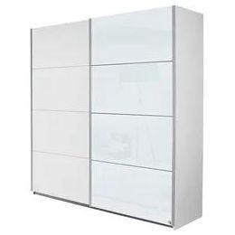 Schwebetürenschrank Rauch "Subito Kleiderschrank Bestseller" Schränke Gr. B/H/T: 181 cm x 197 cm x 61 cm, 1 Weißglas- und 1 Dekortür, 2 St., weiß (weiß, weißglas) Schlafzimmerschrank Garderobe mit 4 Glaselementen