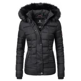 Kaldewei Steppjacke MARIKOO "Unique" Gr. XXL (44), schwarz Damen Jacken modische Winterjacke mit Kunstpelz-Kapuze