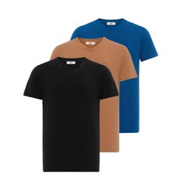 Daniel Hills T-Shirt Herren Gr&ouml;&szlig;e XXL camel / dunkelblau / schwarz