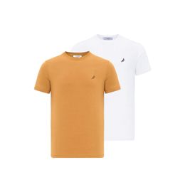 Moxx Paris 2 Pack T-Shirt Herren Gr&ouml;&szlig;e M camel / wei&szlig;