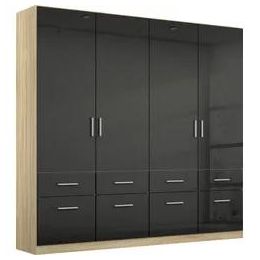 Drehtürenschrank Rauch "Celle" Schränke Gr. B/H/T: 181 cm x 197 cm x 54 cm, mit Schubkästen, 4 St., grau (struktureichefarben hell, hochglanz grau) in vielen verschiedenen Ausführungen