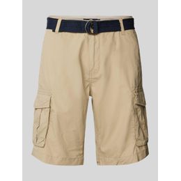 Petrol Regular Fit Cargoshorts mit Gürtel