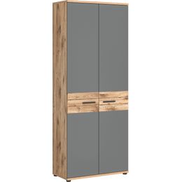 Aktenschrank Inosign "Riga, Breite 80cm, in Nox Oak Nachbildung und Basalt grau" Schränke Gr. B/H: 80 cm x 199 cm, 2 St., grau (no x oak nb) Aktenschränke Büroschrank, Büroeinrichtung, Arbeitszimmer, Stauraumschrank