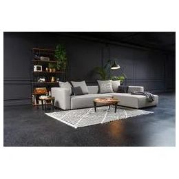 Ecksofa Tom Tailor HOME "HEAVEN CASUAL M" Sofas Gr. B/H/T: 282cm x 85cm x 221cm, Struktur fein TBO, Recamiere rechts, mit Bettfunktion-mit Bettkasten, grau (powder grey tbo 39) aus der COLORS COLLECTION, wahlweise mit Bettfunktion & Bettkasten