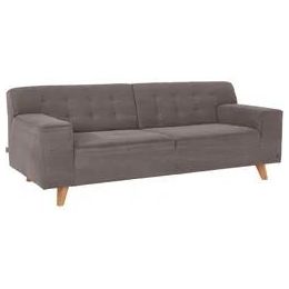 2-Sitzer Tom Tailor HOME "NORDIC CHIC" Sofas Gr. B/H/T: 186cm x 77cm x 91cm, Vintage Webstoff TUS, braun (brown tus 4) im Retrolook, Füße Buche natur