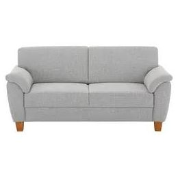 3-Sitzer Home Affaire "Alta" Sofas Gr. B/H/T: 186cm x 87cm x 88cm, Struktur, silberfarben (silber) mit Federkern und Kontrastnaht, Füße Buche eichefarben