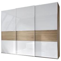 Schwebetürenschrank STAUD "Sinfonie Plus, edles Design in hochwertiger Qualität, Made Germany" Schränke Gr. B/H/T: 249 cm x 240 cm x 68 cm, Basic, 3 St., weiß (alpinweißglas) Mit vier verschiedenen Ausstattungsvarianten