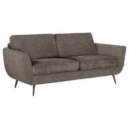 2,5-Sitzer furninova "Smile" Sofas Gr. B/H/T: 197cm x 85cm x 93cm, Velours, ohne Bettfunktion, grau (stone) im skandinavischen Design