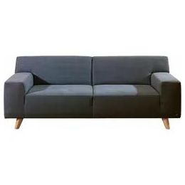 2-Sitzer Tom Tailor HOME "NORDIC PURE" Sofas Gr. B/H/T: 186cm x 77cm x 91cm, Vintage Webstoff TUS, grau (soft graphite tus 9) im Retrolook, Füße Buche natur