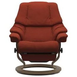 Relaxsessel stressless "Reno" Sessel Gr. ROHLEDER Stoff Q2 FARON, PowerTM Leg & Back-Classic Base Eiche, B/H/T: 79cm x 98cm x 78cm, rot (rust q2 faron) elektrisch verstellbar, optional 2-motorisch, Größe M & L