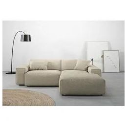 Ecksofa Andas "Glimminge L-Form auch in Breitcord, Feincord + Easy care-Bezug" Sofas Gr. B/H/T: 234cm x 71cm x 191cm, Bouclé, Ottomane rechts, beige (sand) Breite 234, Zierkissen