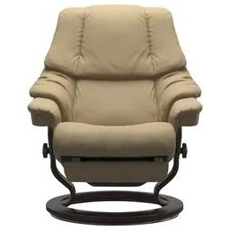 Relaxsessel stressless "Reno" Sessel Gr. Leder PALOMA, PowerTM Leg & Back-Classic Base Braun-M, B/H/T: 79cm x 98cm x 78cm, beige (sand paloma) elektrisch verstellbar, optional 2-motorisch, Größe M & L