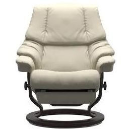 Relaxsessel stressless "Reno" Sessel Gr. Leder BATICK, PowerTM Leg & Back-Classic Base Braun-L, B/H/T: 88cm x 98cm x 77cm, beige (cream batick) elektrisch verstellbar, optional 2-motorisch, Größe M & L