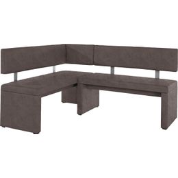 Eckbank Home Affaire "Charissa", braun (dunkelbraun (arizona 4412)), B:170cm H:90cm T:140cm, Massivholz, Holzwerkstoff, Sitzbänke, in 3 Größen, verschiedene Qualitäten