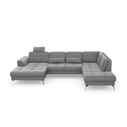 Sit & More Wohnlandschaft SIT & MORE "Bendigo U-Form", grau (hellgrau), B:332cm H:87cm T:226cm, Sofas, Wohnlandschaft, inklusive Sitztiefenverstellung, Bodenfreiheit 15 cm, in 2 Fu&szlig;farben