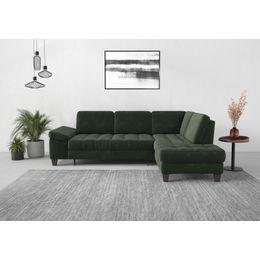 Sit & More Ecksofa SIT & MORE "Westham L-Form", gr&uuml;n (jungle), B:261cm H:88cm T:179cm, 90% Polyester 10%Polyamid, Sofas, Ecksofa, mit Ottomane, mit oder ohne Bettfunktion, Bettkasten, Verstellung