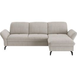 Sit & More Ecksofa SIT & MORE "Leandro L-Form", beige (creme), B:267cm H:88cm T:200cm, 90% Polyester, 10% Polyamid, Sofas, Ecksofa, Wahlweise mit Bett-, Kopfteil - und Armlehnfunktion, sowie Bettkasten
