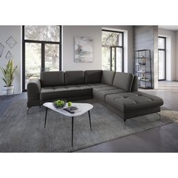 Sit & More Ecksofa SIT & MORE "Bendigo L-Form", braun (mokka), B:258cm H:87cm T:226cm, Sofas, Ecksofa, inklusive Sitztiefenverstellung, Bodenfreiheit 15 cm, in 2 Fu&szlig;farben