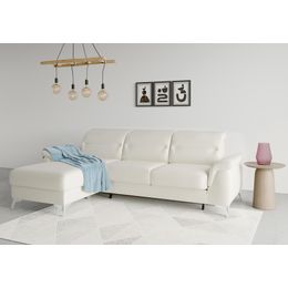 Sit & More Ecksofa SIT & MORE "Sinatra L-Form", beige (creme), B:258cm H:85cm T:170cm, 98% Polyester, 2% Polyamid, Sofas, Ecksofa, mit Recamiere, optinal mit Kopfteilverstellung und Armteilfunktion