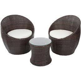 Gartenlounge-Set My Flair Sitzmöbel-Sets braun (braun, braun, braun) Outdoor Möbel 2 Stühle, 1 Tisch