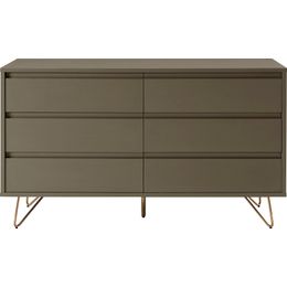 Kommode Salesfever Sideboards Gr. B/H/T: 120 cm x 70 cm x 40 cm, Grau/Gold, 6 St., grau (grau, gold) Haarnadelbeine aus Metall mit Messinglegierung