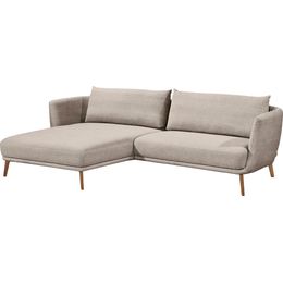 Sch&ouml;ner Wohnen Kollektion Ecksofa "Pearl - 5 Jahre Hersteller-Garantie, auch in Boucl&eacute; L-Form", beige (sand), B:270cm H:71cm T:160cm, 100% Polyester, SCH&Ouml;NER WOHNEN-KOLLEKTION, Sofas, Ecksofa, Ma&szlig;e (B/H/T): 270/71/160 cm, F&uuml;&szlig;e aus Massivholz