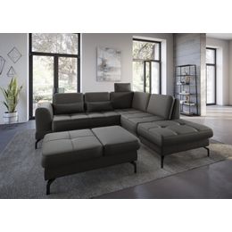 Sit & More Ecksofa SIT & MORE "Bendigo L-Form", braun (mokka), B:258cm H:87cm T:226cm, Sofas, Ecksofa, inklusive Sitztiefenverstellung, Bodenfreiheit 15 cm, in 2 Fu&szlig;farben