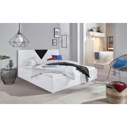 Polsterbett "Malibu", schwarz-weiß (weiß, schwarz), B:192cm L:212cm, Bezug Bett: Microfaser (100% Polyester);Bonnell-Federkernmatratze: 51% Polypropylen, 39% Polyester und 10% Baumwolle;Kaltschaummatratze: 100% Polyester, Bezug abnehm- und waschbar bis 60C, Westfalia Schlafkomfort, Betten, inkl. Bettkasten bei Ausführung mit Matratze