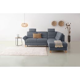 Ecksofa Home Affaire "Westerland L-Form", grau (anthrazit), B:238cm H:90cm T:213cm, 100% Polyester, Sofas, Ecksofa, Federkern-Polsterung, wahlweise mit Bettfunktion, Bettkasten