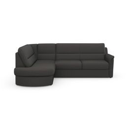 Sit & More Ecksofa SIT & MORE "Panini L-Form", grau (fango), B:243cm H:87cm T:155cm, Sofas, Ecksofa, wahlweise mit Vorziehsitz und Bettkasten