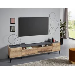 TV-Board Inosign "sunrise" Sideboards Gr. B/H/T: 200 cm x 47 cm x 40 cm, 2, schwarz (ahorn pereira, schiefer) TV-Lowboards Breite 200 cm