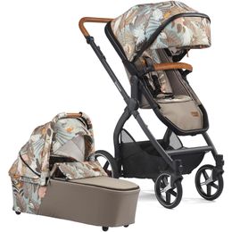 Kombi-Kinderwagen Gesslein "FX4 Soft+ mit Aufsatz Life, schwarz/cognac, sand" beige (sand) Baby Kinderwagen Kombikinderwagen mit Babywanne C3 und Babyschalenadapter