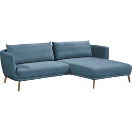Sch&ouml;ner Wohnen Kollektion Ecksofa "Pearl - 5 Jahre Hersteller-Garantie, auch in Boucl&eacute; L-Form", blau (blaugrau), B:270cm H:71cm T:160cm, 100% Polyester, SCH&Ouml;NER WOHNEN-KOLLEKTION, Sofas, Ecksofa, Ma&szlig;e (B/H/T): 270/71/160 cm, F&uuml;&szlig;e aus Massivholz