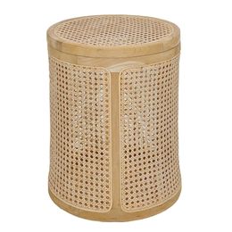 Stauraumhocker Sit Hocker Gr. B/H/T: 40 cm x 53 cm x 40 cm, rund, aus Rattan, beige (natur) Hocker mit Stauraum abnehmbarer Deckel