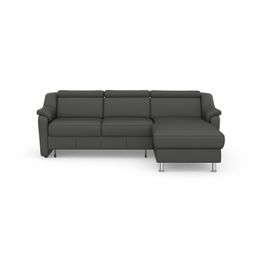 Sit & More Ecksofa SIT & MORE "Freetown L-Form", grau (graphite), B:257cm H:84cm T:166cm, Sofas, Ecksofa, inklusive Kopfteilverstellung und komfortablem Federkern