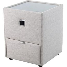 Jockenhöfer Nachtkonsole JOCKENHÖFER GRUPPE "Lancy" Sideboards Gr. B/H/T: 42,5 cm x 53 cm x 45 cm, 1, beige (beige, grau 461, 07) Nachtkonsolen und Nachtkommoden mit LED-Beleuchtung