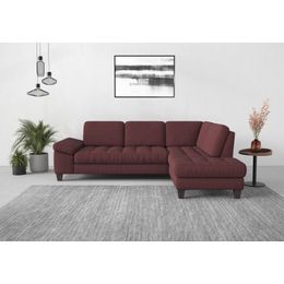 Sit & More Ecksofa SIT & MORE "Westham L-Form", lila (chianti), B:261cm H:88cm T:179cm, 90% Polyester 10%Polyamid, Sofas, Ecksofa, mit Ottomane, mit oder ohne Bettfunktion, Bettkasten, Verstellung