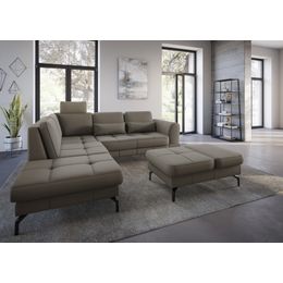 Sit & More Ecksofa SIT & MORE "Bendigo L-Form", braun (schlamm), B:258cm H:87cm T:226cm, Sofas, Ecksofa, inklusive Sitztiefenverstellung, Bodenfreiheit 15 cm, in 2 Fu&szlig;farben