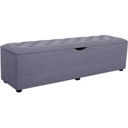 Hockerbank Places of Style "Knobbed" Hocker Gr. B/H/T: 160 cm x 42 cm x 40 cm, Struktur, Für Bett Kiss, blau (blau, grau) Places of Style Hockerbank mit Stauraum, Breite 120 cm und 160