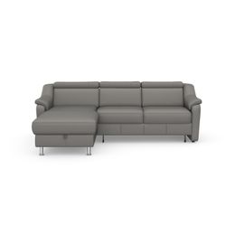 Sit & More Ecksofa SIT & MORE "Freetown L-Form", grau (anthrazit), B:257cm H:84cm T:166cm, Sofas, Ecksofa, inklusive Kopfteilverstellung und komfortablem Federkern