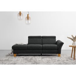 Recamiere Home Affaire "Lindgren", grau (anthrazit), B:206cm H:84cm T:93cm, 100% Polyester, Sofas, Recamiere, wahlweise motorische TV-Funktion, Bettkasten und Kopfteilverstellung