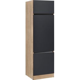 Seitenschrank Optifit "Roth" Schränke Gr. B/H/T: 60 cm x 206,8 cm x 57,1 cm, 2 St., Komplettausführung, schwarz (anthrazit, wildeichefarben) Seitenschränke Breite 60 cm