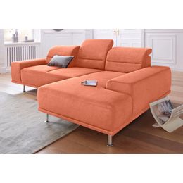 Sit & More Ecksofa SIT & MORE "Mariola L-Form", orange (terrakotta), B:269cm H:93cm T:174cm, Struktur (100% Polyester);Luxus-Microfaser ALTARA NUBUCK (100% Polyester);Luxus-Microfaser (100% Polyester), Sofas, Ecksofa, mit Recamiere und Federkern, inklusive Sitztiefenverstellung
