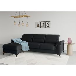 Sit & More Ecksofa SIT & MORE "Sinatra L-Form", schwarz, B:258cm H:85cm T:170cm, 98% Polyester, 2% Polyamid, Sofas, Ecksofa, mit Recamiere, optional mit Kopfteilverstellung und Armteilfunktion