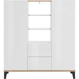 Highboard Inosign "sunrise" Sideboards Gr. B/H/T: 120 cm x 120 cm x 40 cm, 2, weiß (weißhg, ahorn pereira) Highboards Breite 120 cm