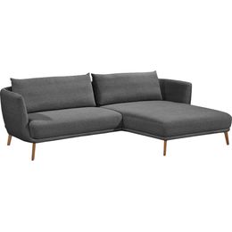 Sch&ouml;ner Wohnen Kollektion Ecksofa "Pearl - 5 Jahre Hersteller-Garantie, auch in Boucl&eacute; L-Form", grau (stone), B:270cm H:71cm T:160cm, 100% Polyester, SCH&Ouml;NER WOHNEN-KOLLEKTION, Sofas, Ecksofa, Ma&szlig;e (B/H/T): 270/71/160 cm, F&uuml;&szlig;e aus Massivholz