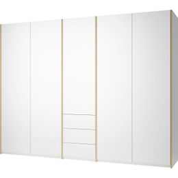 Müllermöbel Drehtürenschrank MÜLLER SMALL LIVING "Modular Plus Variante 9" Schränke Gr. B/H/T: 290 cm x 221,4 cm x 60,5 cm, 5 St., weiß (weiß, birke) Drehtürenschränke inklusive drei kleinen Schubladen im Mittelelement