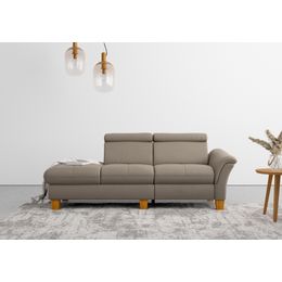 Recamiere Home Affaire "Lindgren", braun (savannah), B:206cm H:84cm T:93cm, 100% Polyester, Sofas, Recamiere, wahlweise motorische TV-Funktion, Bettkasten und Kopfteilverstellung