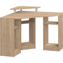 Schreibtisch TemaHome "Corner" Tische Gr. B/H/T: 94cm x 81,8cm x 94cm, braun (eichefarben) Melamingestell, Tischplatte in untersch. Farbvarianten, Breite 94 cm